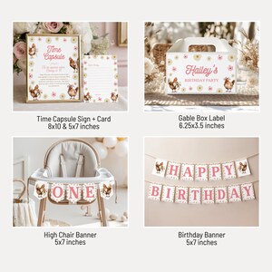 Editable Chicken Birthday Bundle, First Chicken Floral Birthday Theme ...