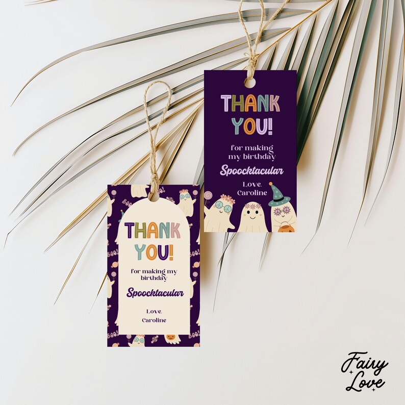 Editable Purple Halloween Favor Tags Boo Gift Tag Costume Party Trick ...