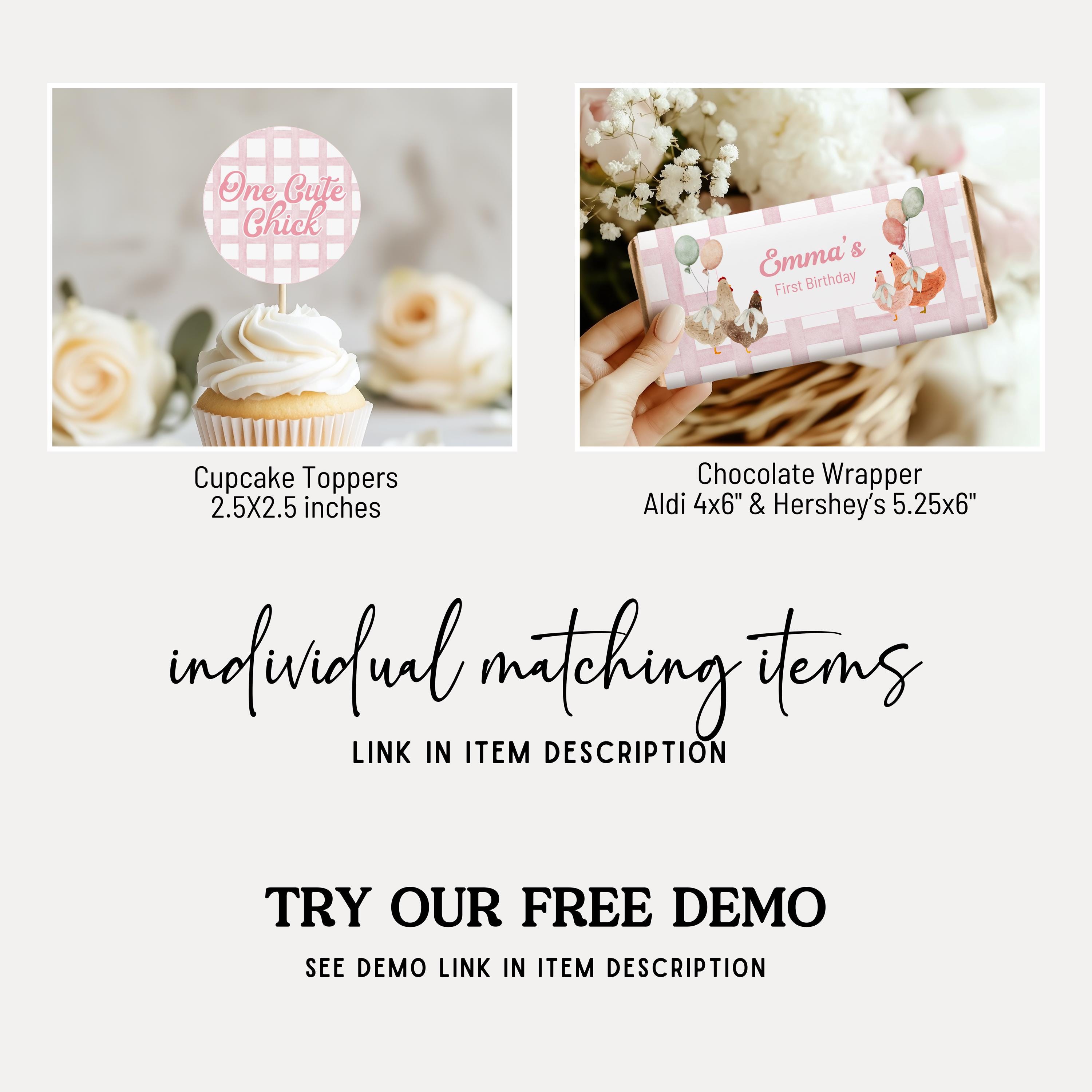 Chicken Birthday Bundle Invitation, Editable One Chick Birthday Chicken ...