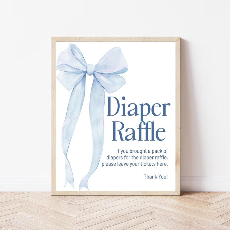 Diaper Raffle Blue Ribbon - Etsy