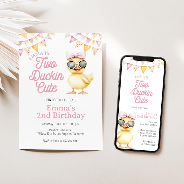 Duck Duck Deuce Birthday Invitation - Etsy