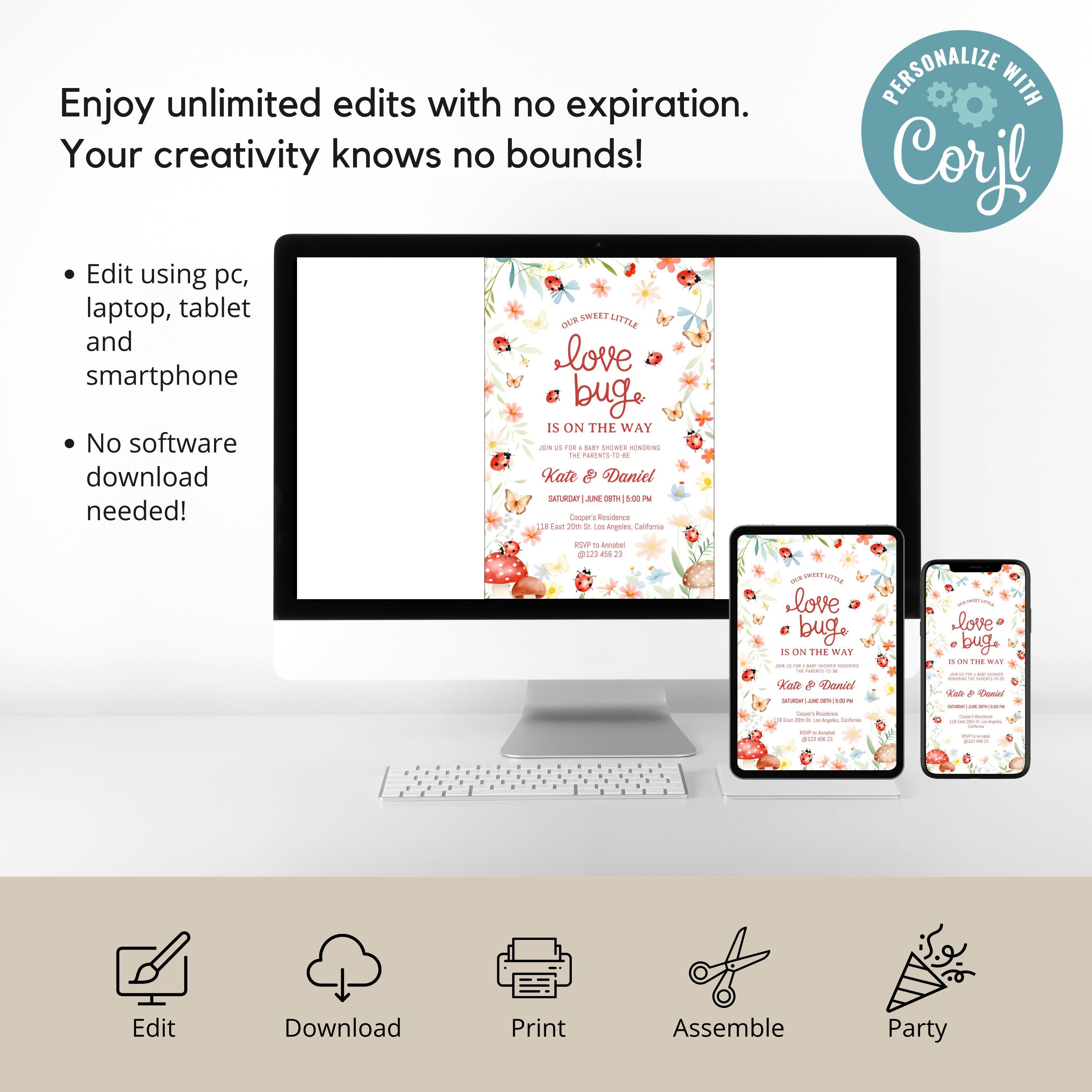 Love Bug Baby Shower Games, Editable Little Love Bug Game Bundle, Red ...