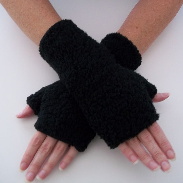 White Fuzzy Fingerless Gloves - Etsy