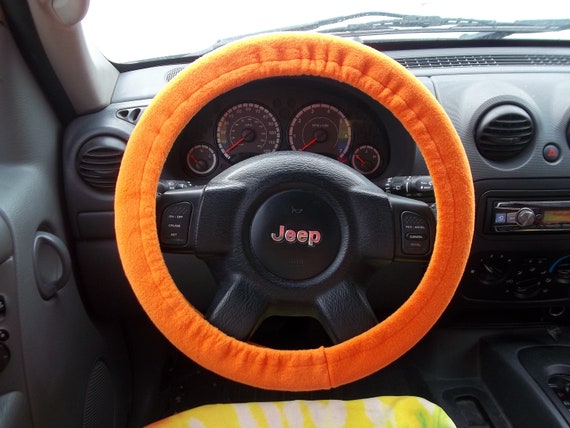 Orange and black steering wheel cover store