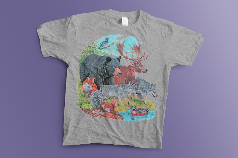 Wilderness Wildlife Graphic T-shirt Nature-inspired Animal Tee for ...