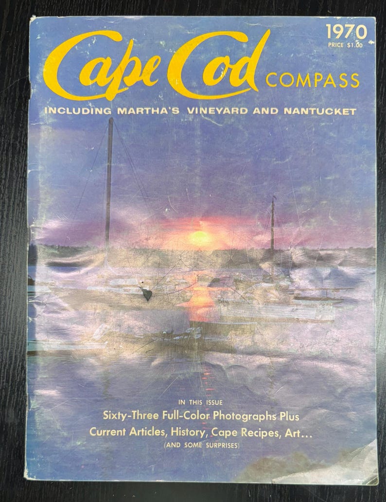 1970 Cape Cod Compass, Martha's Vineyard and Nantucket, Vol 23 - Etsy