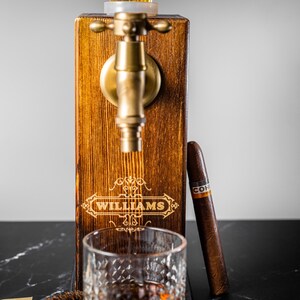 Bespoke Oak Wood Whiskey Dispenser for Home Bar Decor, Stylish Liquor ...
