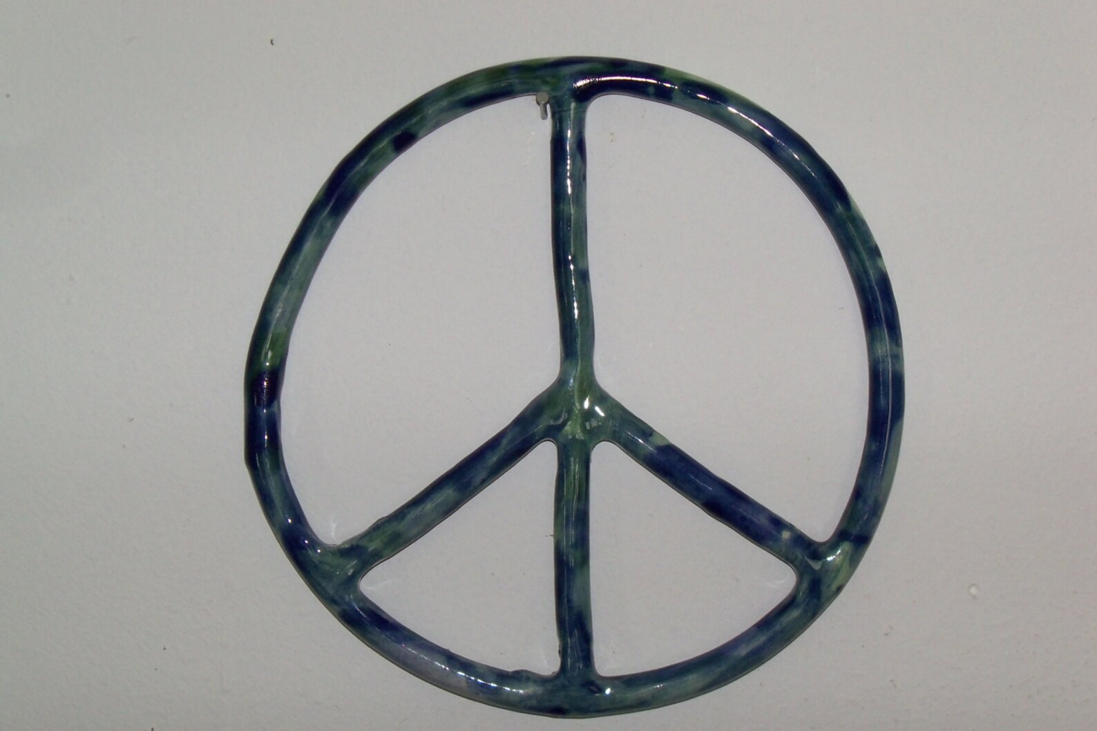 Peace Sign Wall Art Home Decor Sculpture Ceramic Trivet Blue - Etsy