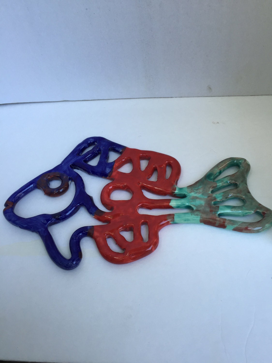 Colorful Ceramic Fish Trivet-wall Hanging-beach - Etsy