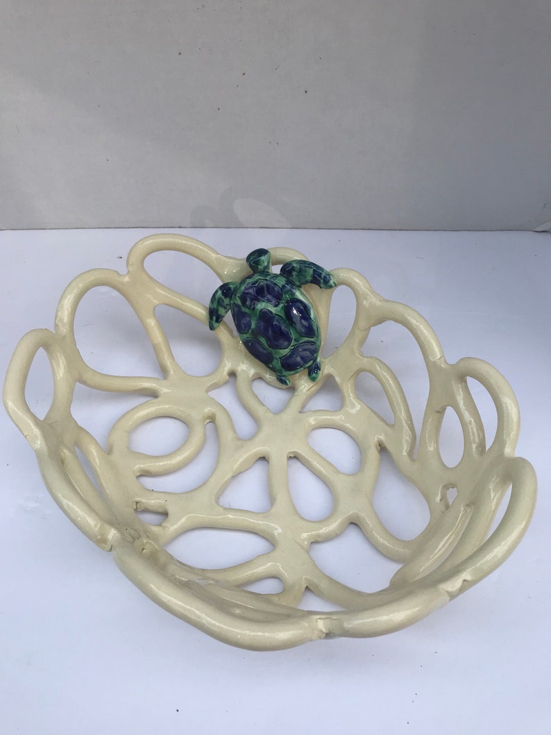 Sea Turtle Pottery Bowl-fruit Bowl-bread Warmer-home | Etsy