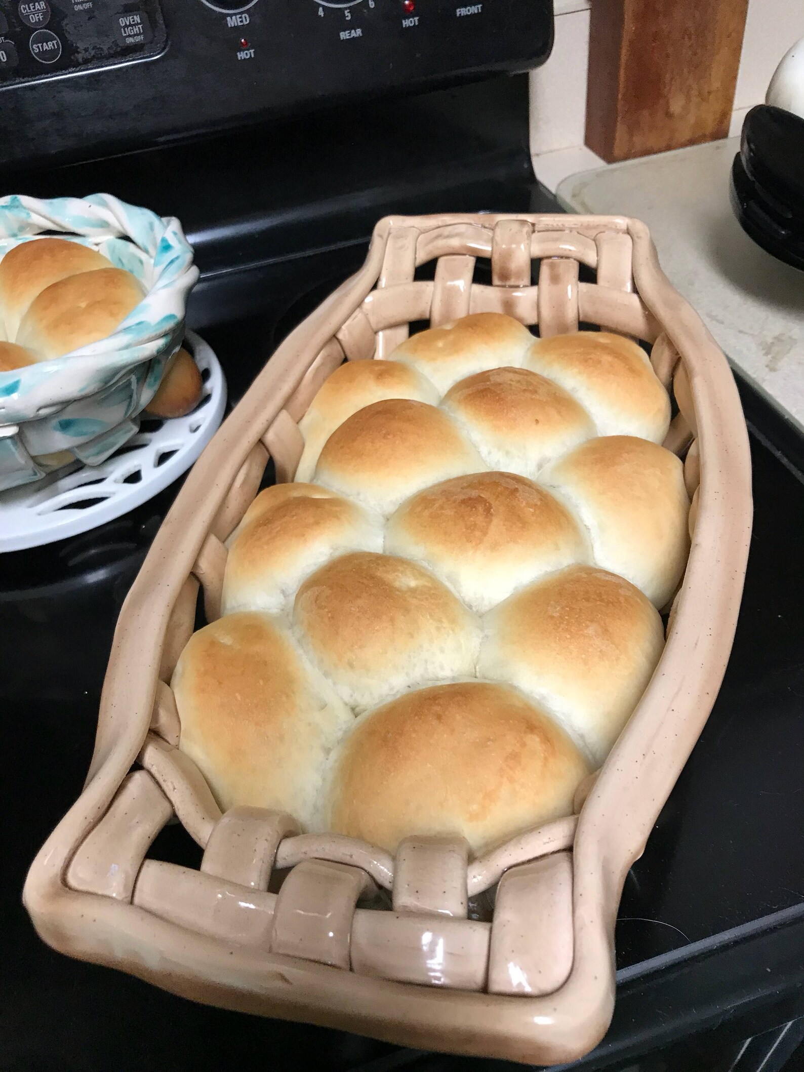Woven Clay Basket With Handles-bread Warmer-aerated Fruit - Etsy