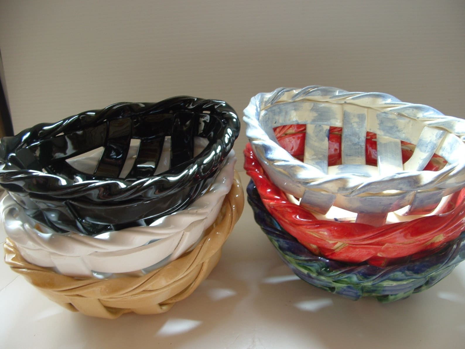 Woven Clay Basket Fruit Bowl Bread Warmer Baker home Decor Functional ...