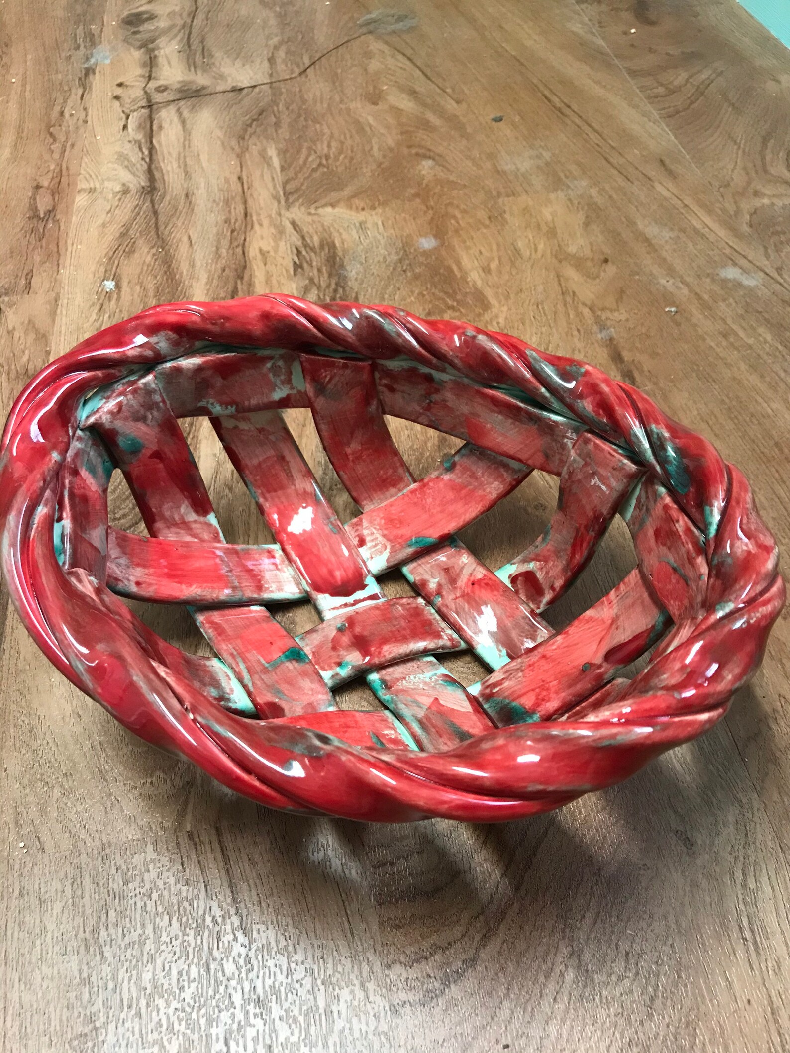 Woven Clay Basket - Fruit Bowl- Bread Warmer- Baker -home Decor ...