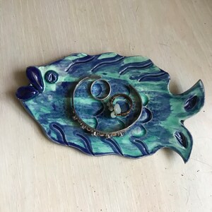 Ceramic Fish Spoon Rest- Soap Dish-ring Holder-tea Light Holder ...