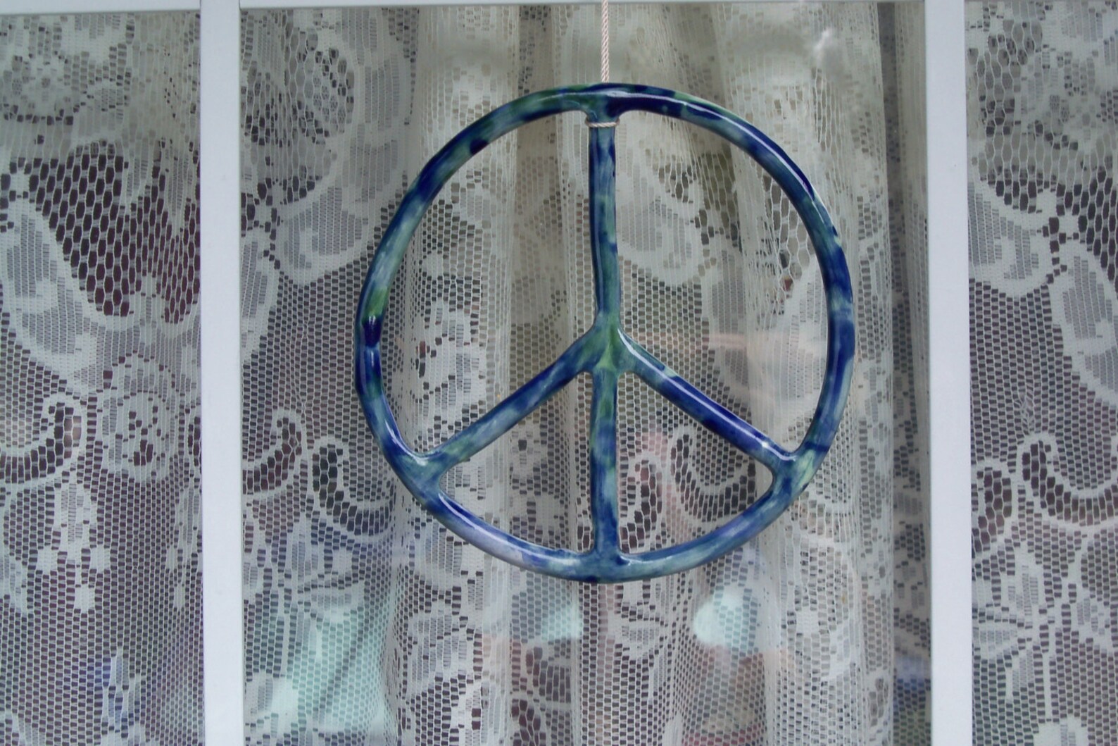 Peace Sign Wall Art Home Decor Sculpture Ceramic Trivet Blue - Etsy