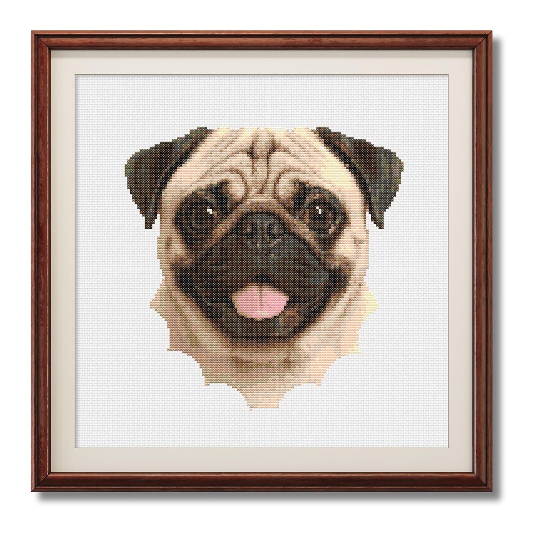 Pug Dog Portrait Cross Stitch Pattern – DIY Home Decor (PDF Pattern) - Etsy