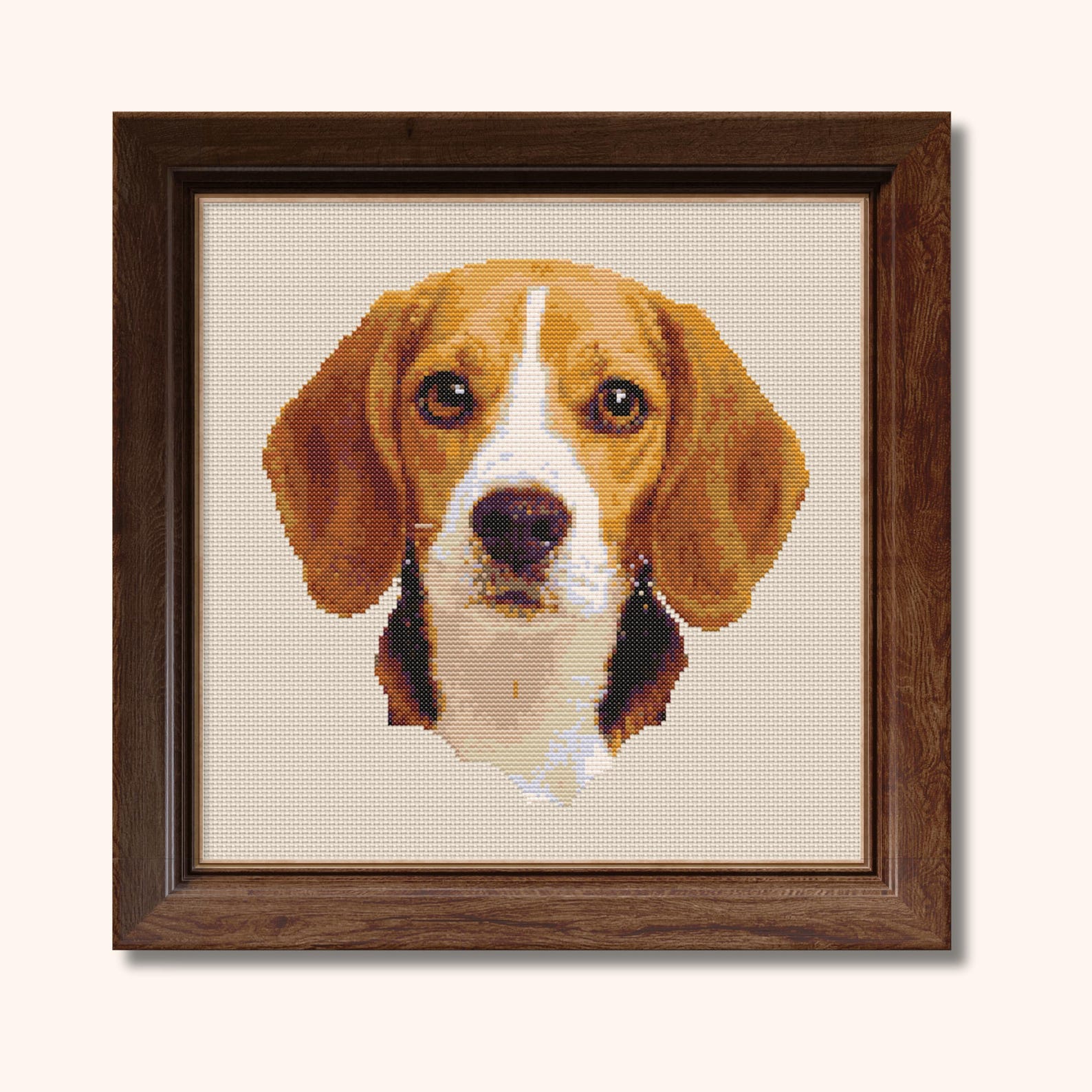 Beagle Dog Portrait Cross Stitch Pattern – DIY Home Decor (PDF Pattern ...