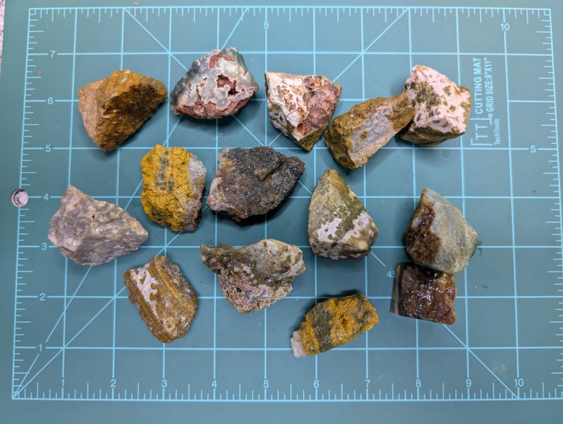 SPRING SALE- Sea Jasper Tumbling Rough: Ocean Colors, Lapidary Stone (1 ...