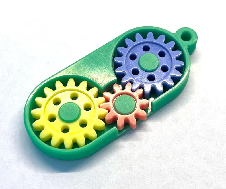 3D Printed Gear Fidget Spinner Keychain: Stress Relief Toy - Etsy