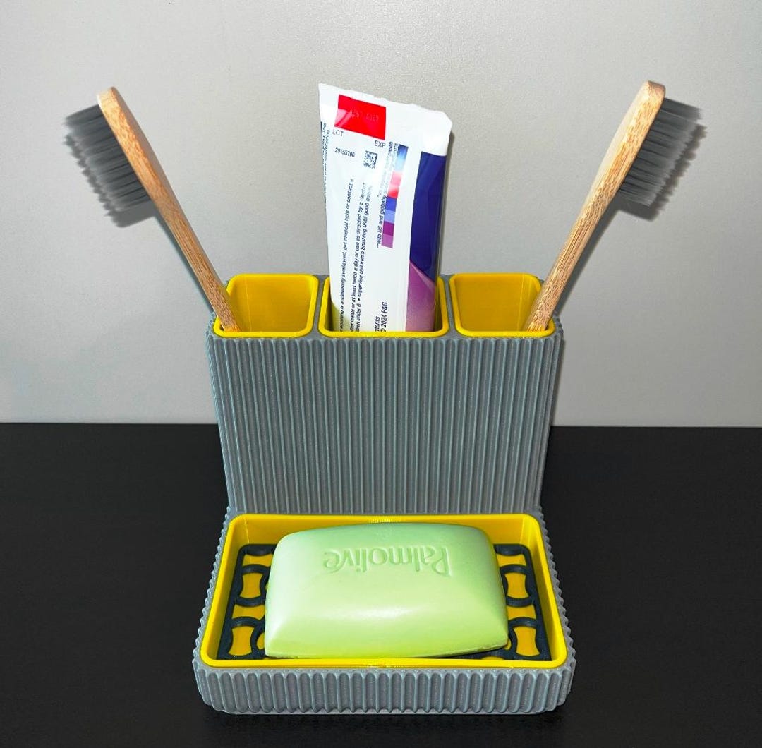 3D Printed Toothbrush Holder Organizer With Soap Tray. STL Files. - Etsy