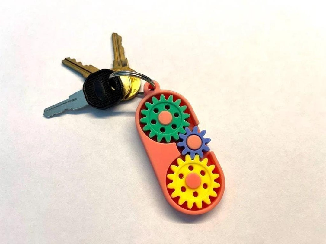 3D Printed Gear Fidget Spinner Keychain: Stress Relief Toy - Etsy