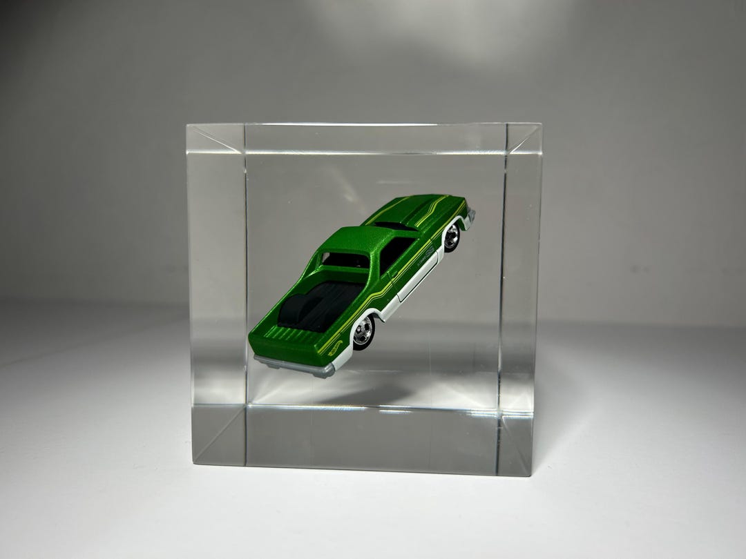 Green Hot Wheels Resin Block Retro Diecast Car Display Unique Handmade ...