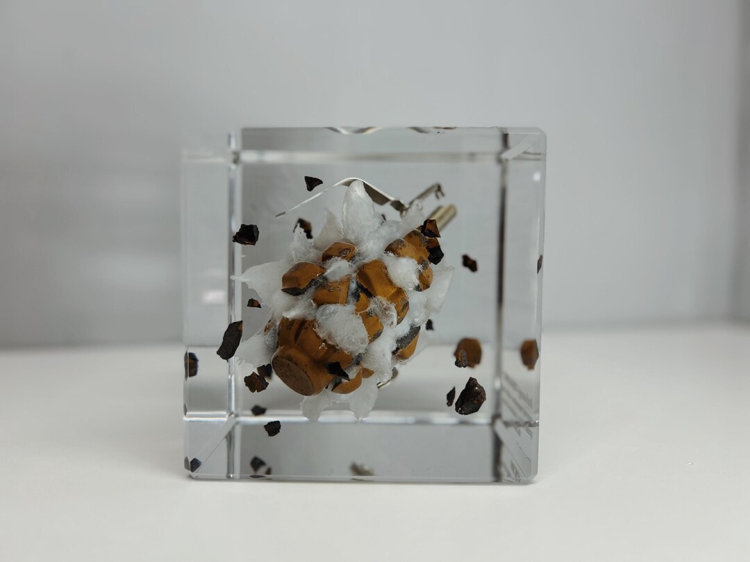 F1 Hand Grenade Explosion Resin Cube: Deactivated Military Art - Etsy