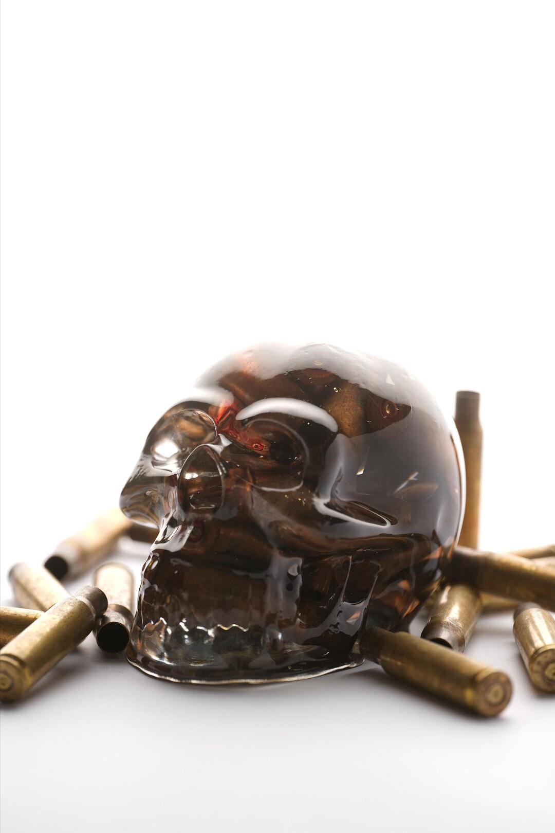 Gothic Skull Art With Embedded Bullets Handcrafted in Ukraine, Resin ...