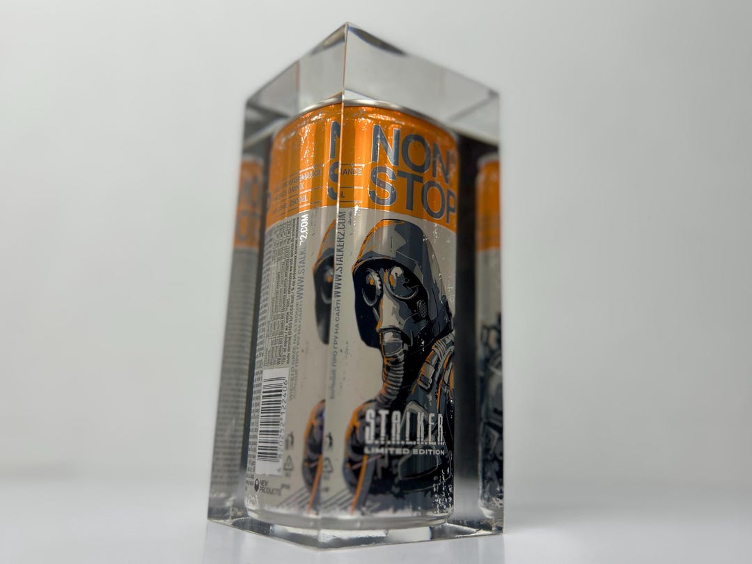 STALKER Themed Resin Art: Energy Drink Can Encased in Resin, Chernobyl ...