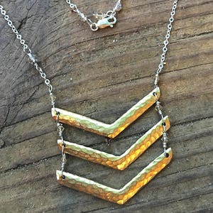 Classic Wide Chevron Ladder Necklace - Hand Linked Boho Mermaid ...