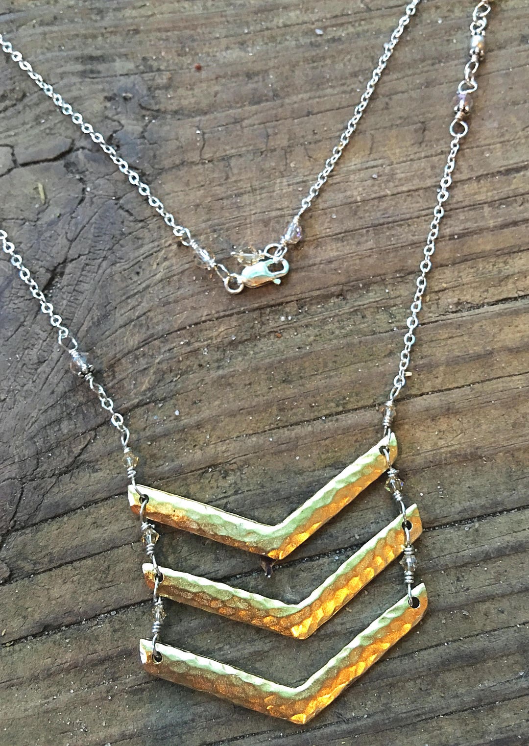 Classic Wide Chevron Ladder Necklace - Hand Linked Boho Mermaid ...