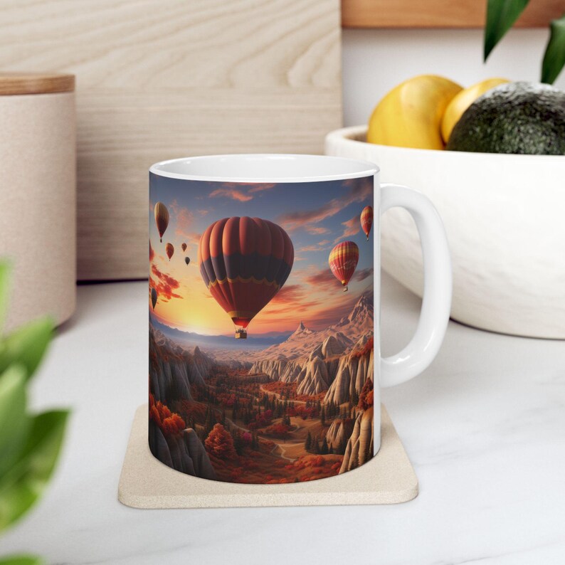 Hot Air Balloon Coffee Mug, Hor Air Balloon Coffee Cup, Hot Air Balloon ...