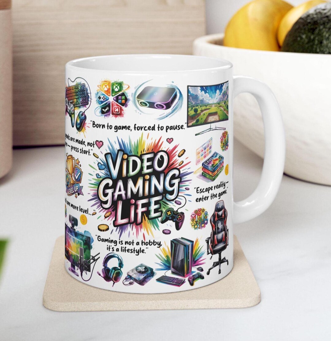 Video Gaming Life Coffee Mug, Video Gaming Coffee Cup, Video Game ...
