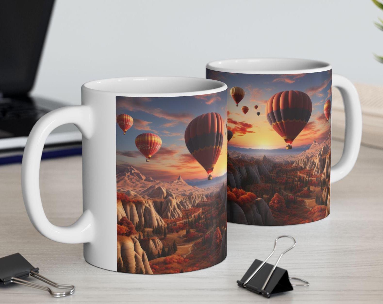 Hot Air Balloon Coffee Mug, Hor Air Balloon Coffee Cup, Hot Air Balloon ...