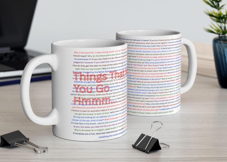 Imponderables Coffee Mug, Things That Make You Go Hmmm Mug, Philosopher ...