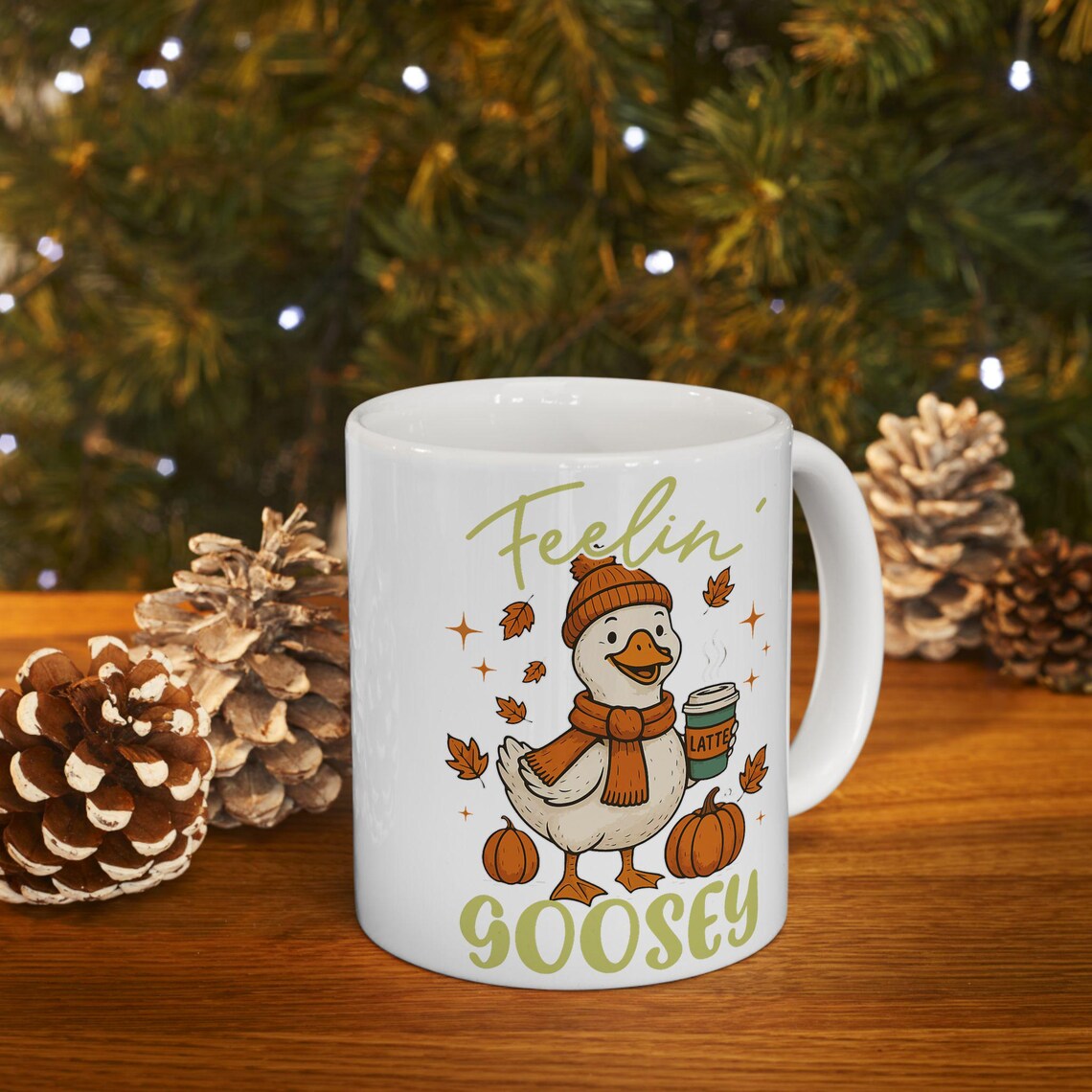 Feeling Goosey Coffee Mug, Autumn Goose Coffee Cup, Goose Lover Gift ...