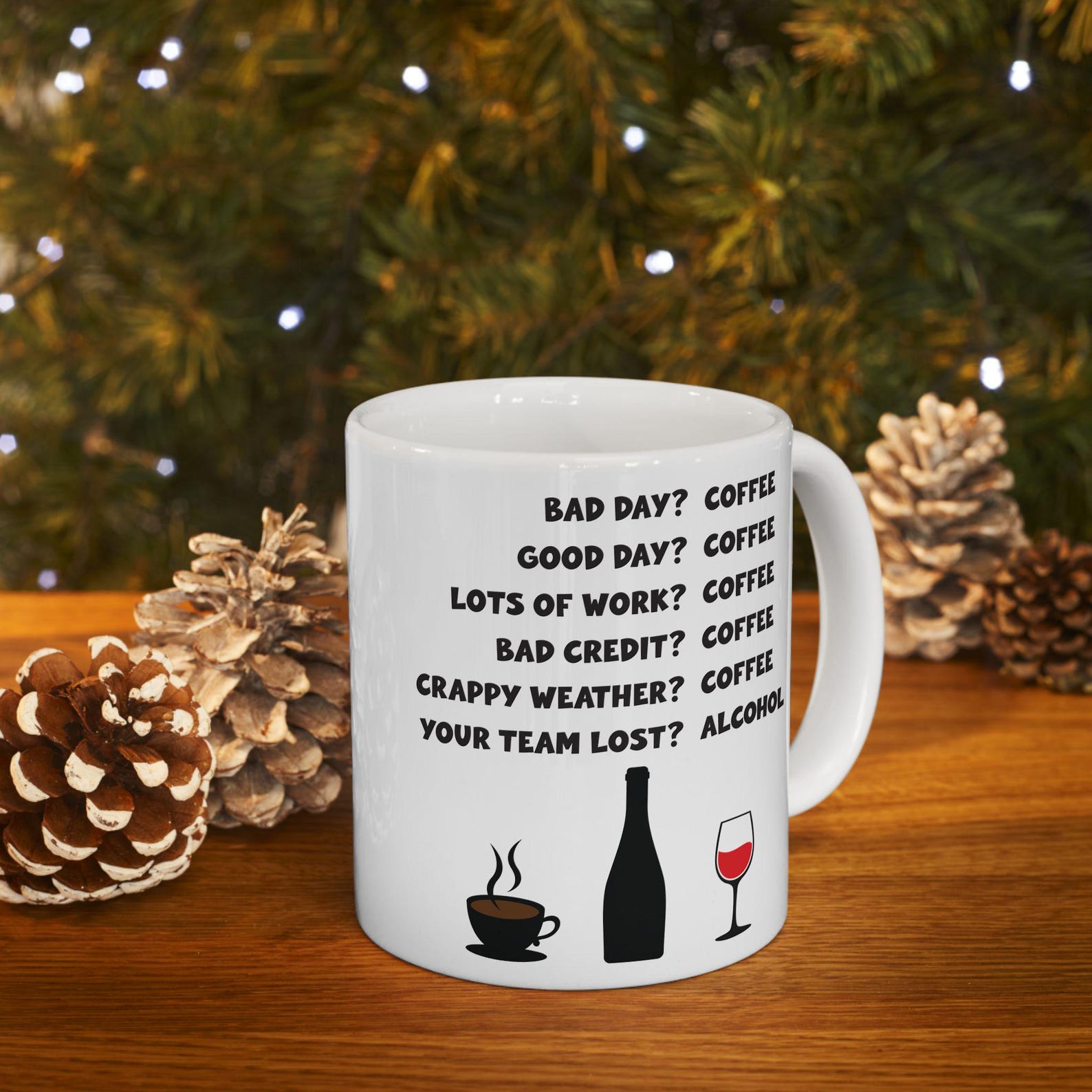 Coffee Logic Coffee Mug, Funny Coffee Cup, Humorous Coffee Mug, Coffee ...