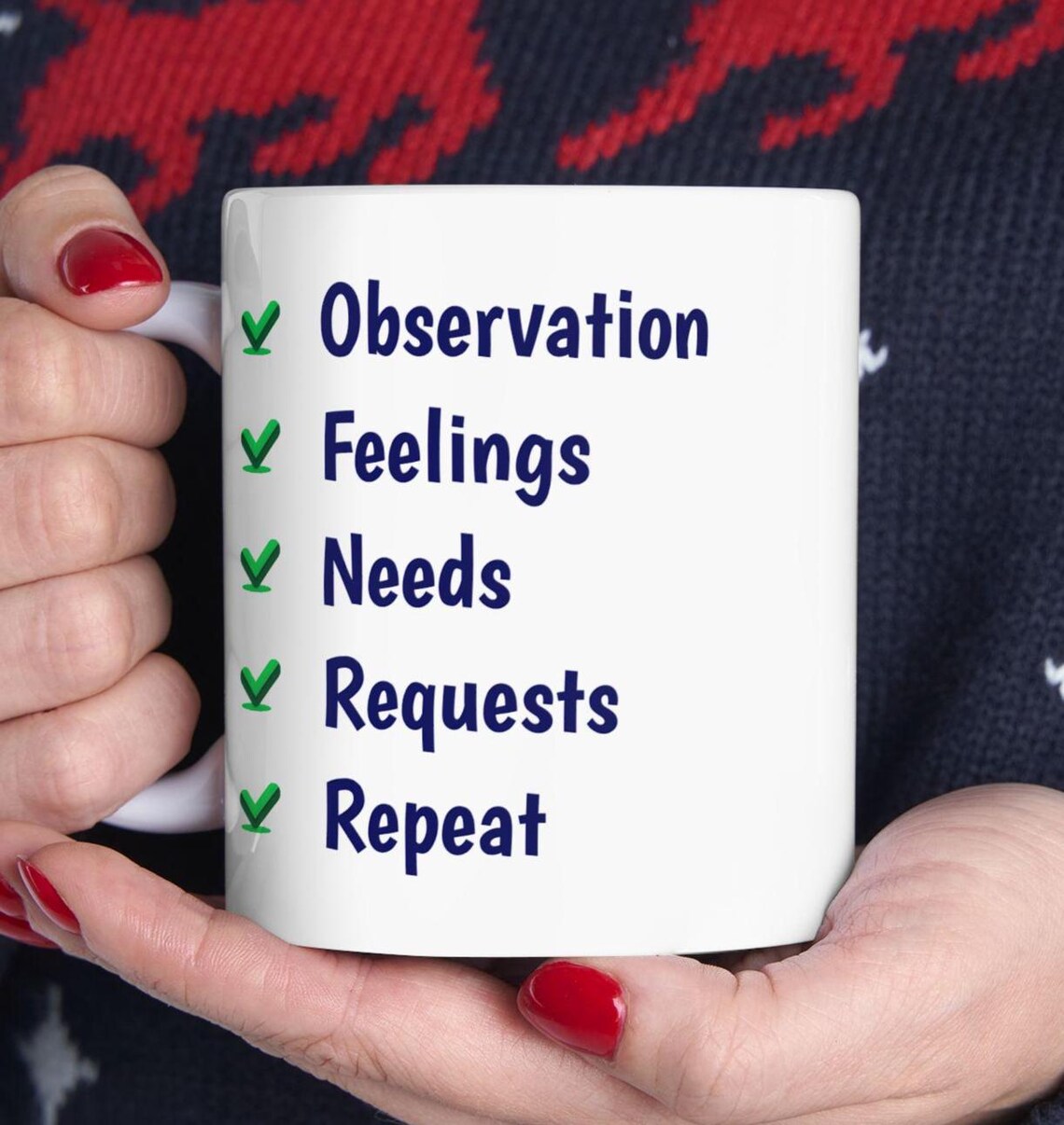 Non-violent Communication Mug, NVC Coffee Cup, Marshall Rosenberg Quote ...
