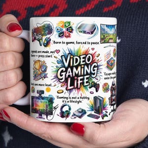 Video Gaming Life Coffee Mug, Video Gaming Coffee Cup, Video Game ...