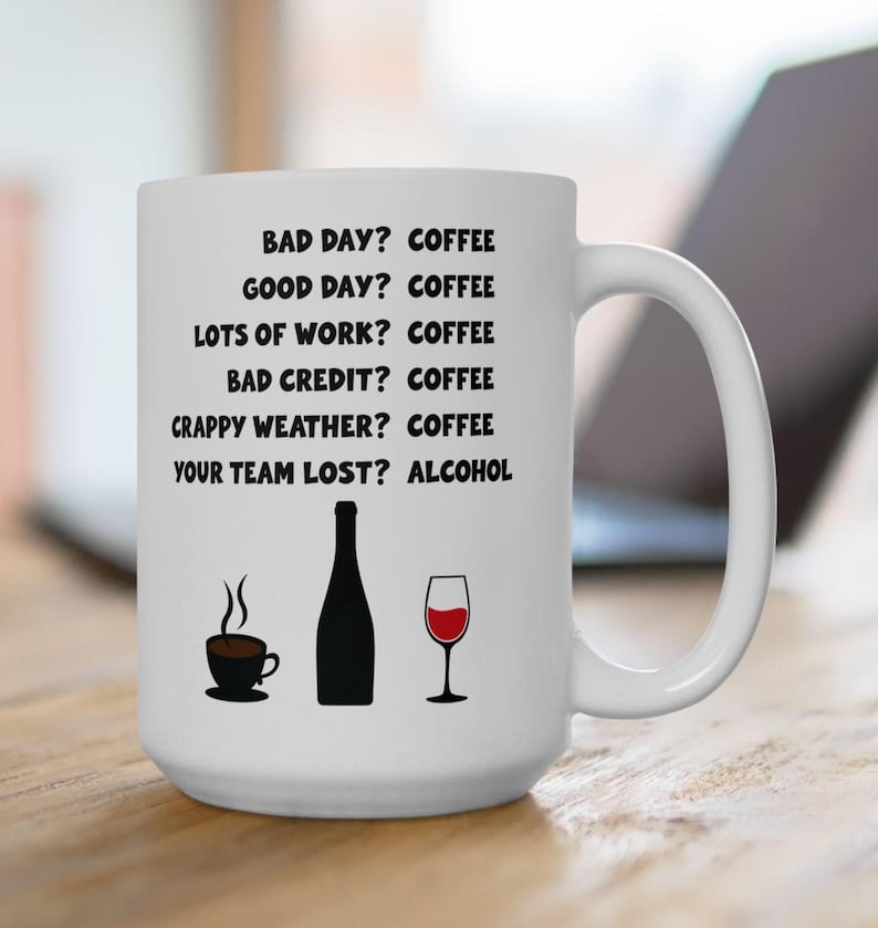 Coffee Logic Coffee Mug, Funny Coffee Cup, Humorous Coffee Mug, Coffee ...