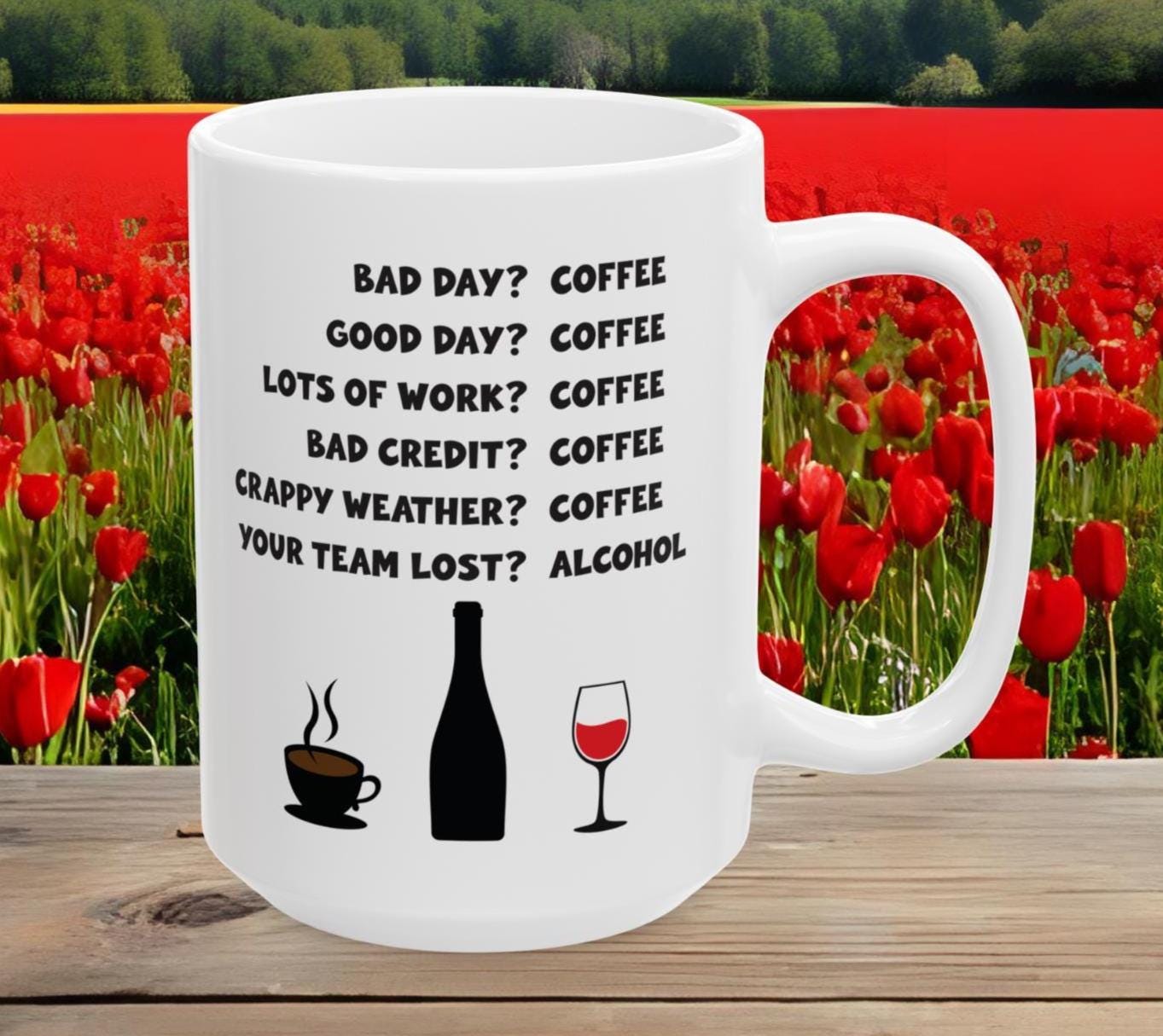 Coffee Logic Coffee Mug, Funny Coffee Cup, Humorous Coffee Mug, Coffee ...