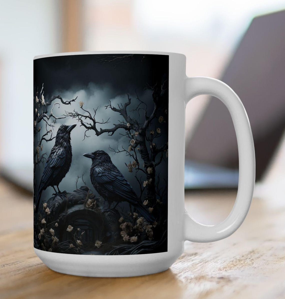 Gothic Crow Coffee Mug, Gothic Raven Mug, Halloween Mug, Murder of ...