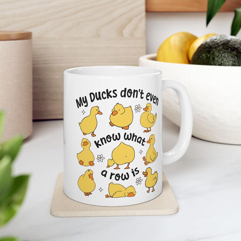 Funny Ducks in a Row Mug, Funny Ducks Coffee Mug, Duck Lover Gift ...