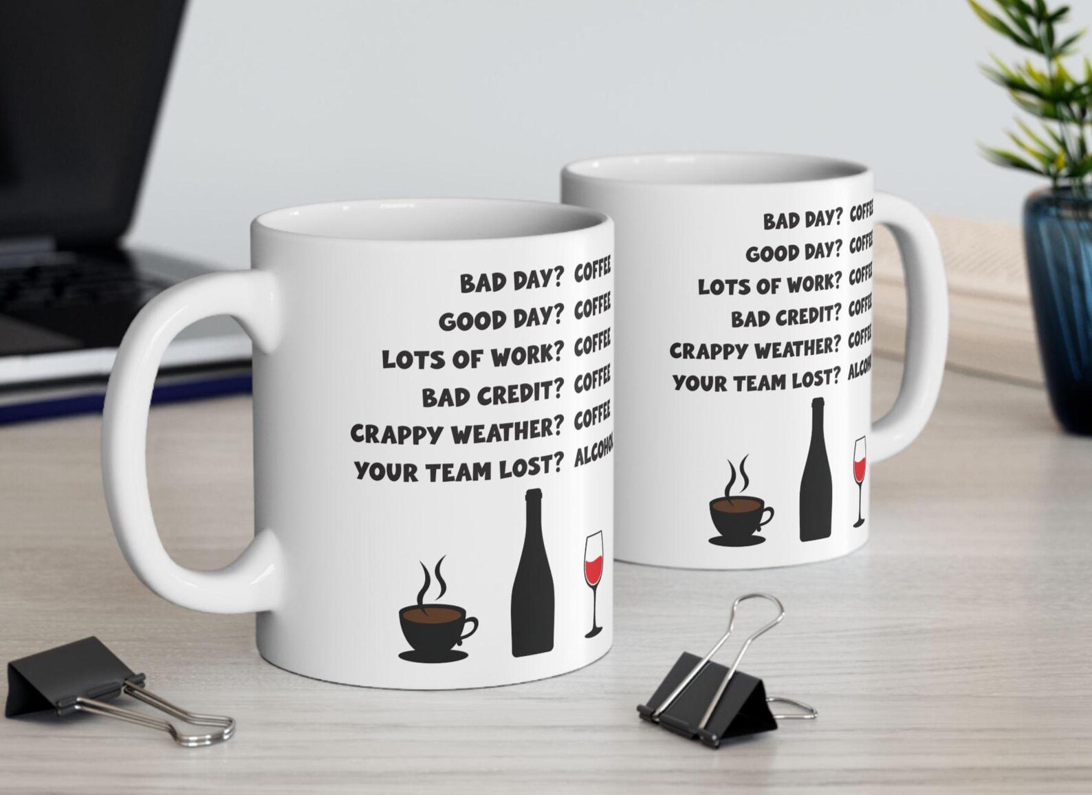 Coffee Logic Coffee Mug, Funny Coffee Cup, Humorous Coffee Mug, Coffee ...