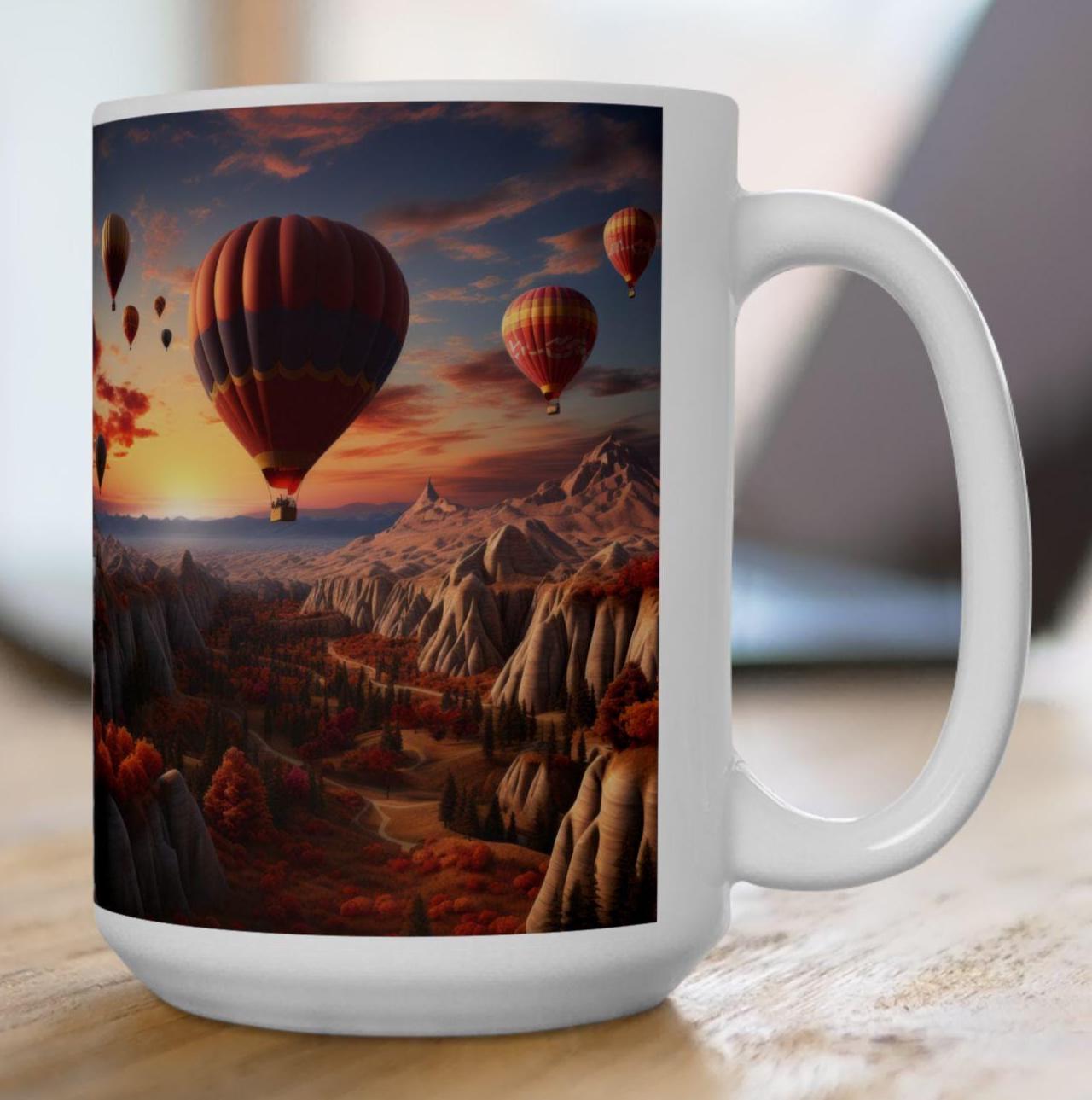 Hot Air Balloon Coffee Mug, Hor Air Balloon Coffee Cup, Hot Air Balloon ...
