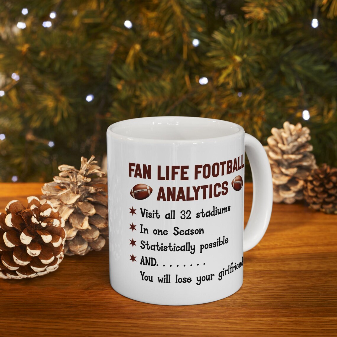 Football Fan Coffee Mug, Football Gift for Dad or Husband, Football ...