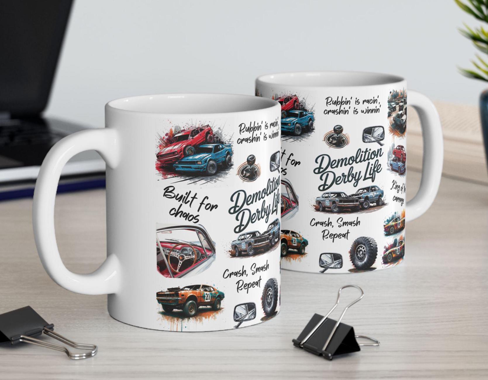 Demolition Derby Mug, Racing Fan Gift, Demolition Derby Gift, Race Car ...