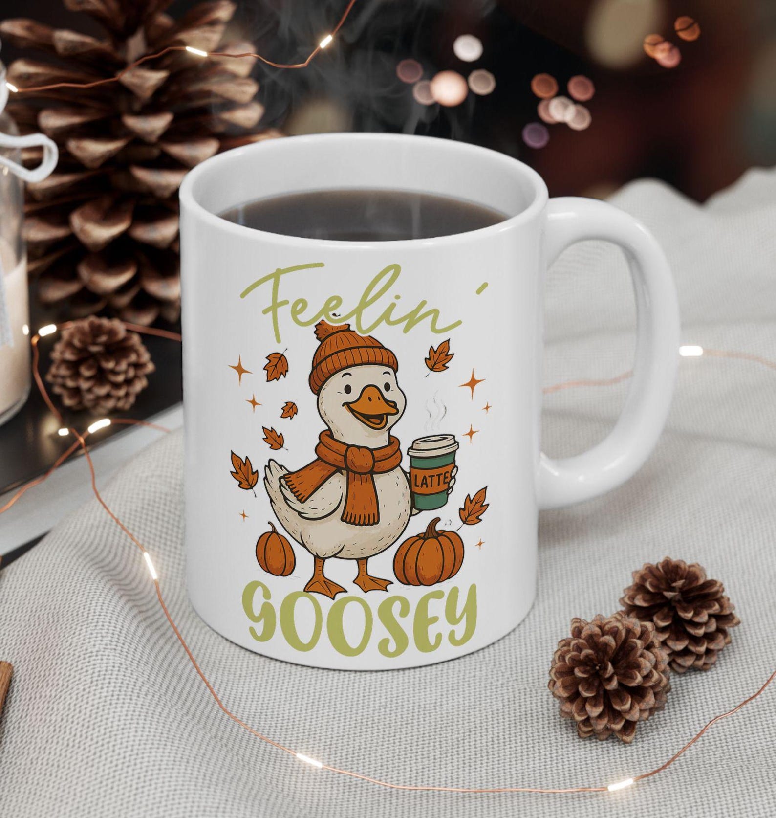 Feeling Goosey Coffee Mug, Autumn Goose Coffee Cup, Goose Lover Gift ...
