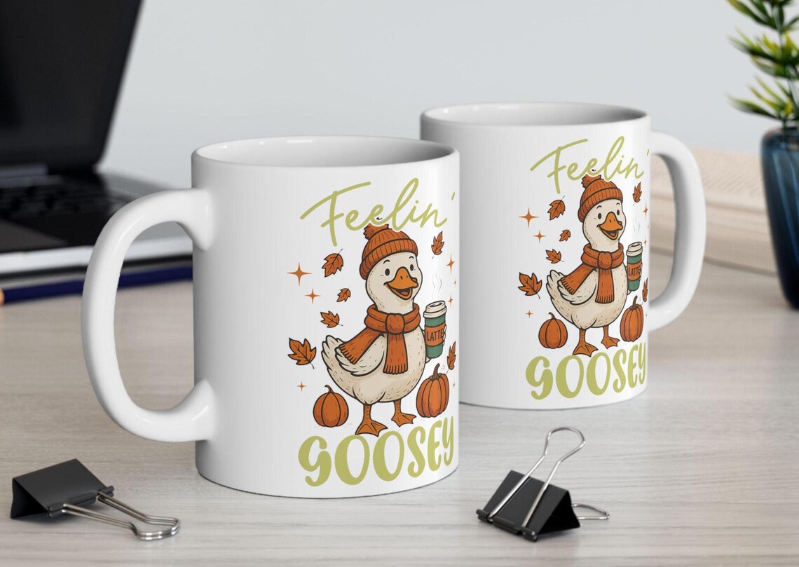 Feeling Goosey Coffee Mug, Autumn Goose Coffee Cup, Goose Lover Gift ...