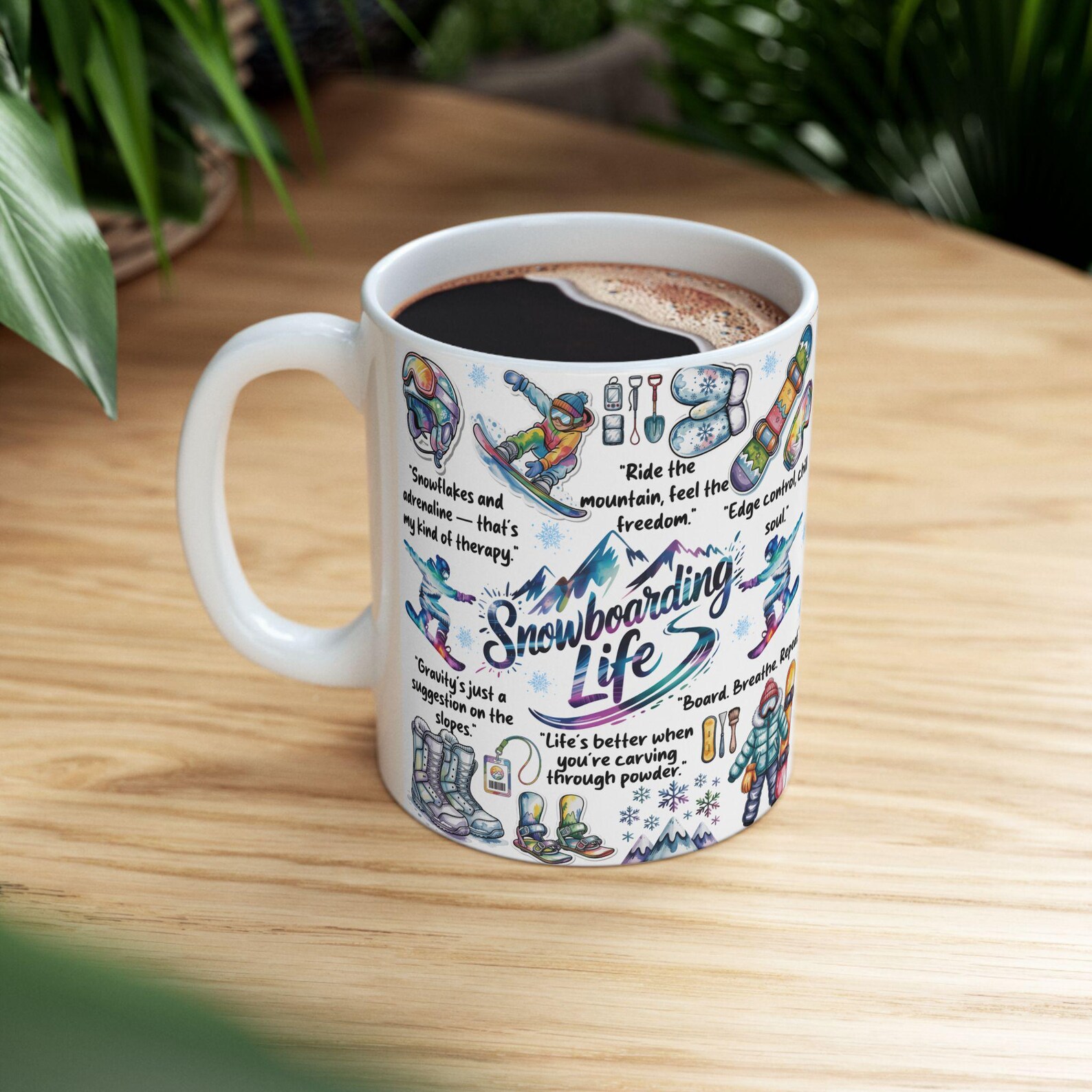 Snowboarding Life Coffee Mug, Snowboard Coffee Cup, Snowboarder ...